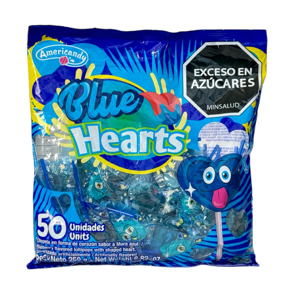 CHUPETA CORAZON MOUTH PAINTER BLUE X 50UND - Distribuidora El Palacio ...